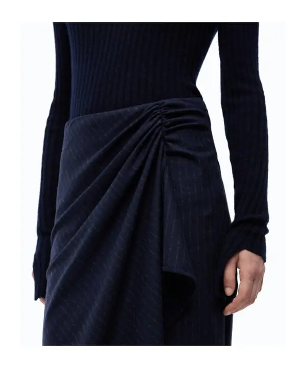 Pinko Ribbed-knit Pinstripe-pattern Dress