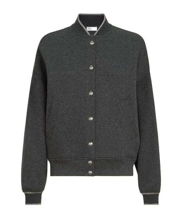 Brunello Cucinelli Techno Cotton And Cashmere Interlock Bomber Jacket