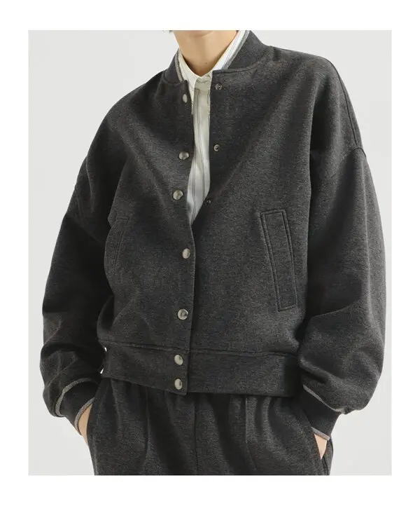 Brunello Cucinelli Techno Cotton And Cashmere Interlock Bomber Jacket