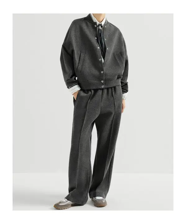 Brunello Cucinelli Techno Cotton And Cashmere Interlock Bomber Jacket