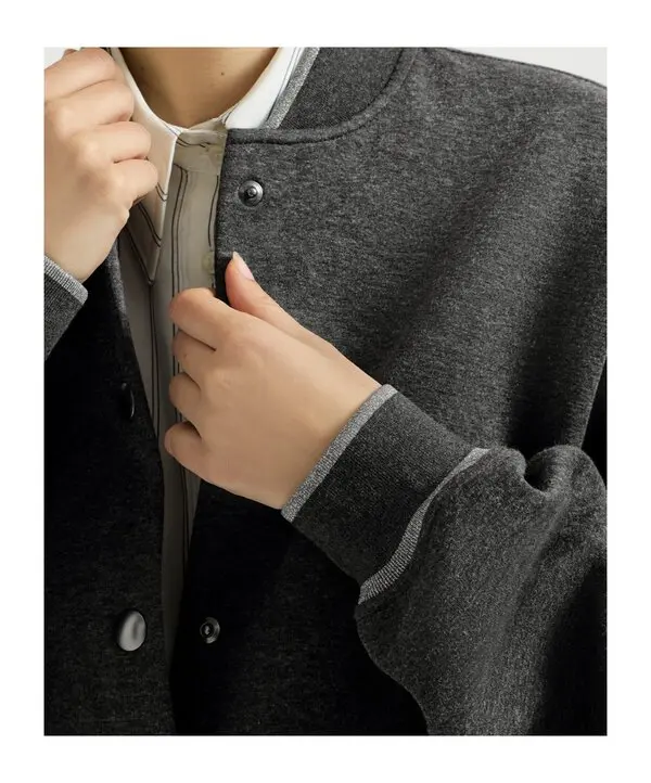 Brunello Cucinelli Techno Cotton And Cashmere Interlock Bomber Jacket