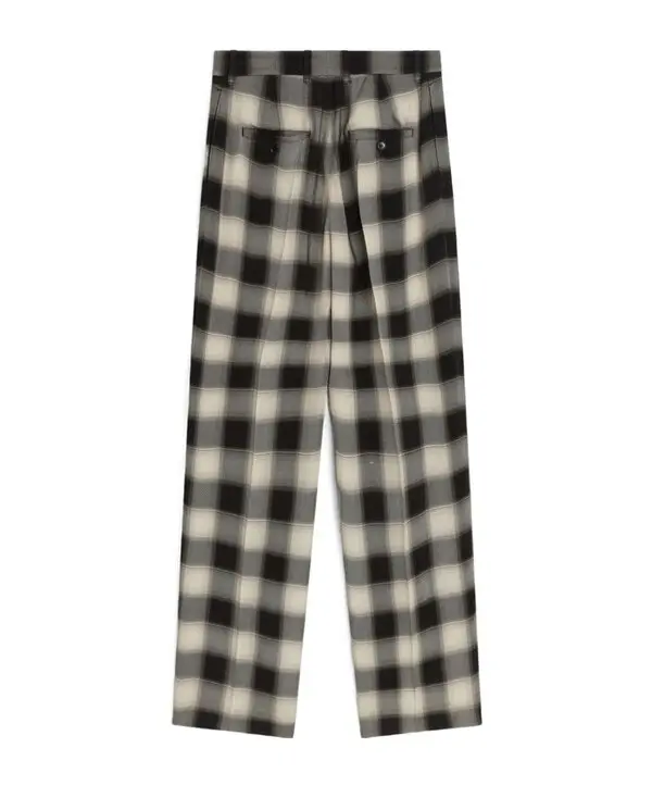 Phoebe Philo Plaid Double Pleat Trousers