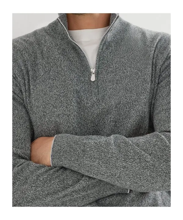 Brunello Cucinelli Mouliné Cashmere Sweater With Half Zip