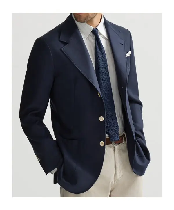 Brunello Cucinelli Cashmere Batavia Deconstructed Blazer With Patch Pockets