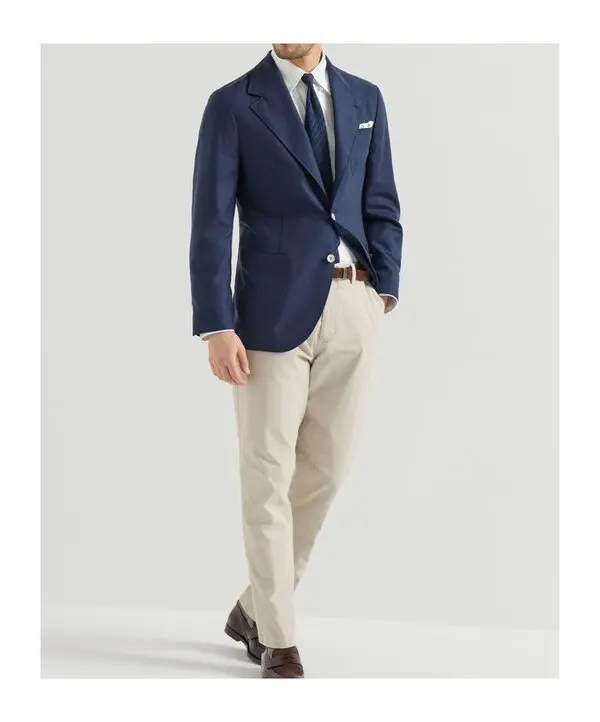 Brunello Cucinelli Cashmere Batavia Deconstructed Blazer With Patch Pockets
