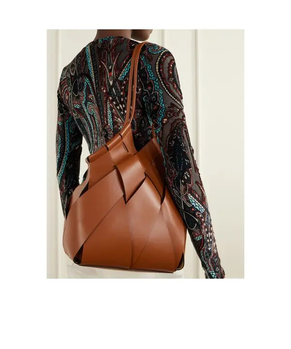 Ulla Johnson Charlotte Woven Leather Shoulder Bag