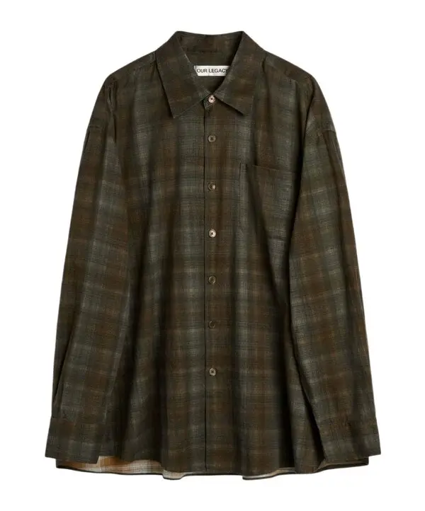 Our Legacy Checked Borrowed Shirt - Black
