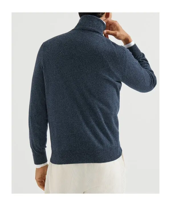 Brunello Cucinelli Mouliné Cashmere Turtleneck Sweater