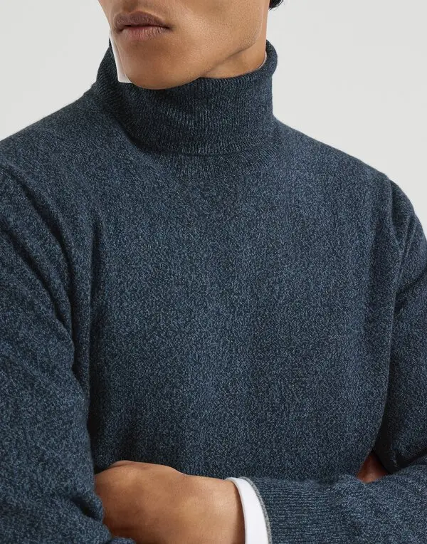 Brunello Cucinelli Mouliné Cashmere Turtleneck Sweater