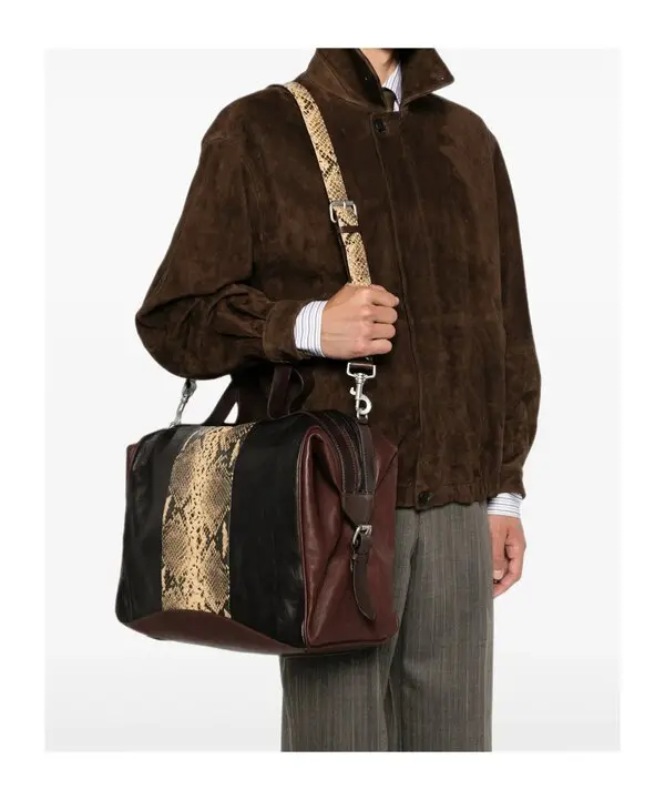Dries Van Noten Snakeskin Patchwork Shoulder Bag