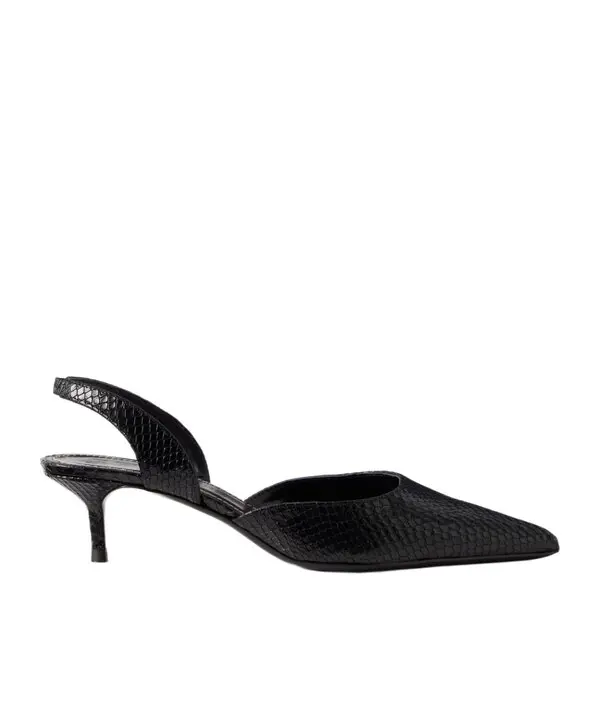 Staud Snakeprint Highheeled Shoes - Black