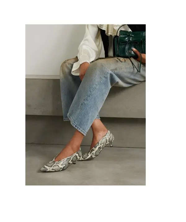AeydĒ Snake-print High Heels