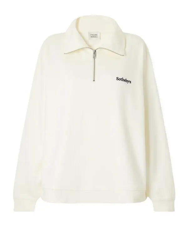 FRAME Cotton-jersey Half-zip Sweatshirt - No