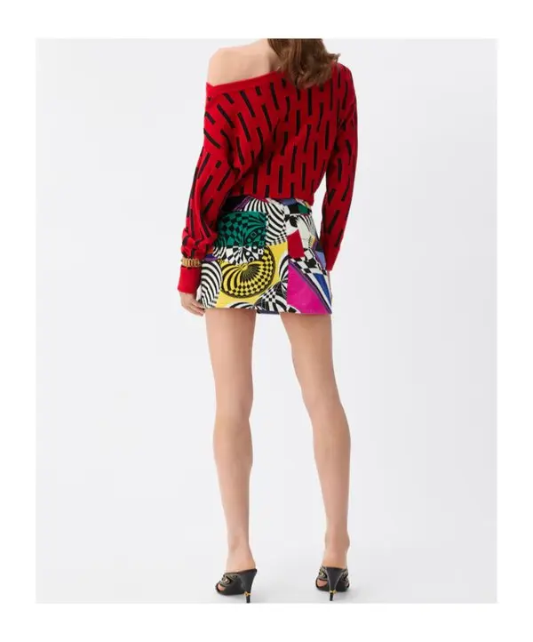 Versace Printed Velvet Mini Skirt