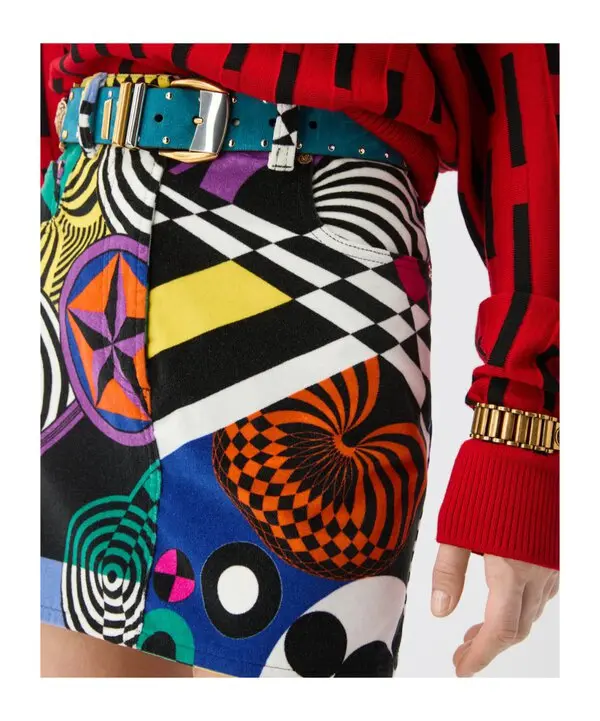 Versace Printed Velvet Mini Skirt