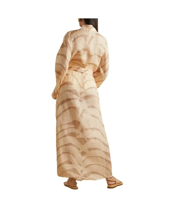 Johanna Ortiz Belted Printed Linen Robe