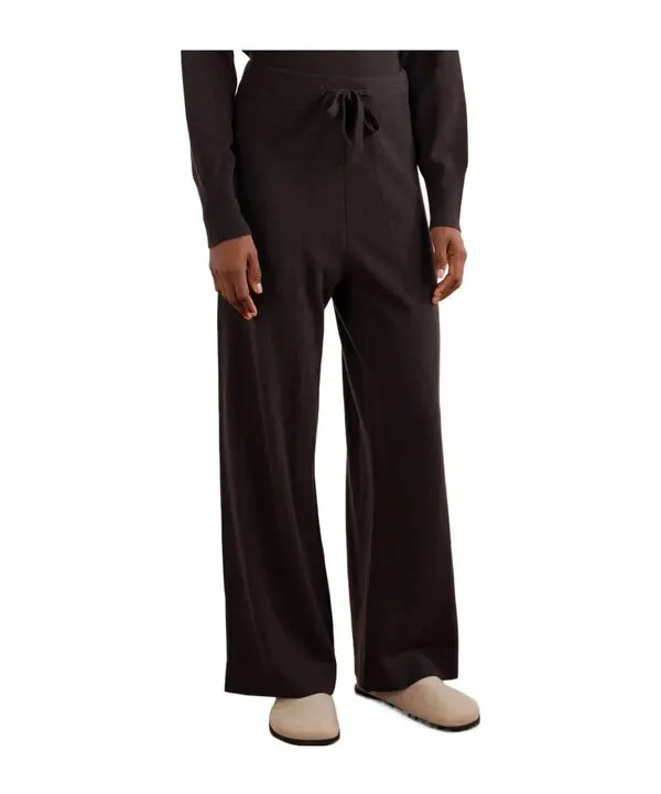 Le Kasha Ribbed Organic Cashmere Wide-leg Pants