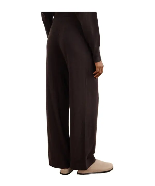 Le Kasha Ribbed Organic Cashmere Wide-leg Pants
