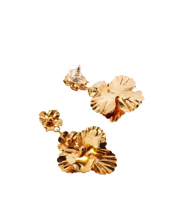 JENNIFER BEHR Gold-plated Floral Drop Earrings