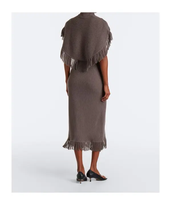 Simkhai Jordan Caped Wool And Cashmere Maxi Dress