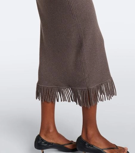 Simkhai Jordan Caped Wool And Cashmere Maxi Dress