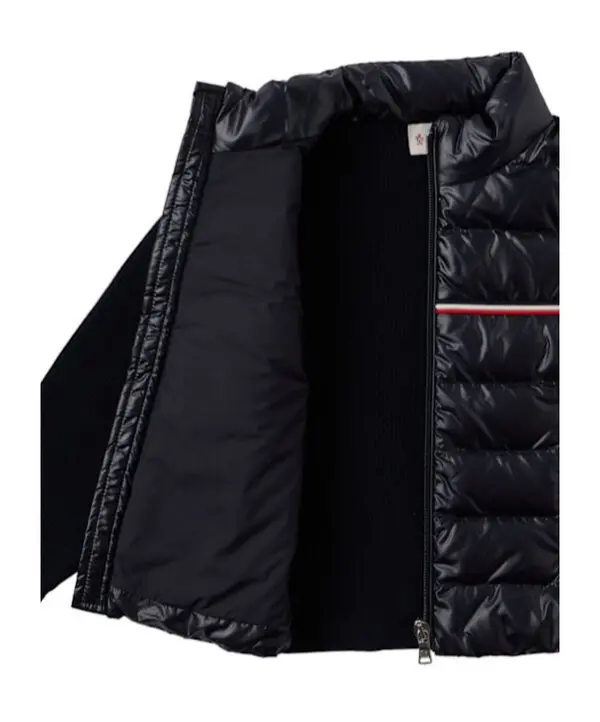 Moncler Tricolour Padded Cotton Blend Cardigan