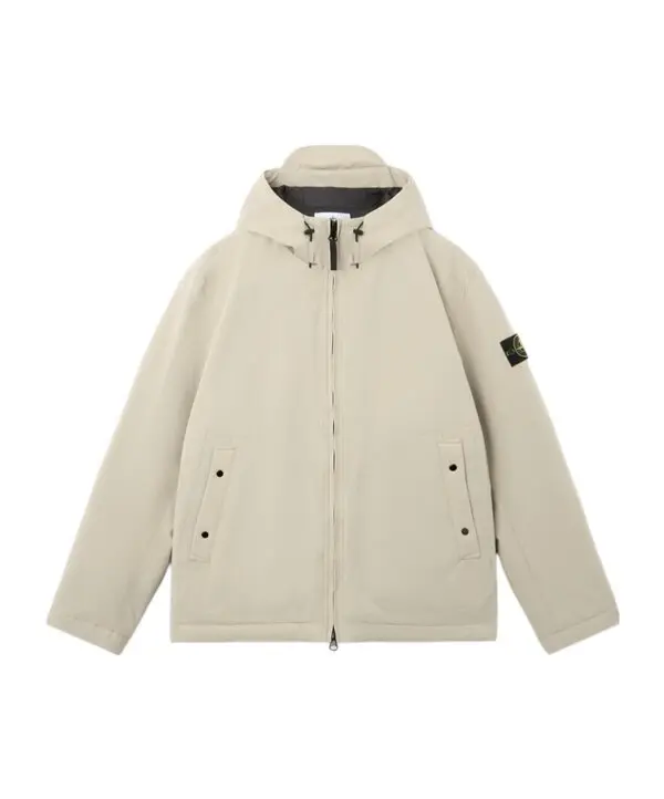 Stone Island Hooded Jacket With Wind- And Water-resistant Membrane - Sand
