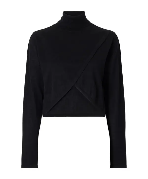 Le Kasha Cropped Cut-out Cashmere Turtleneck Sweater - Black