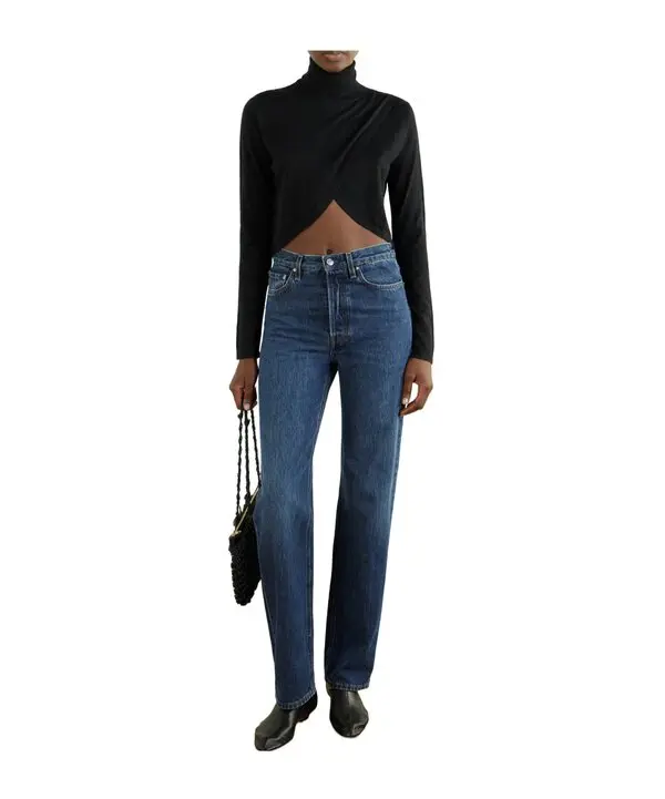 Le Kasha Cropped Cut-out Cashmere Turtleneck Sweater