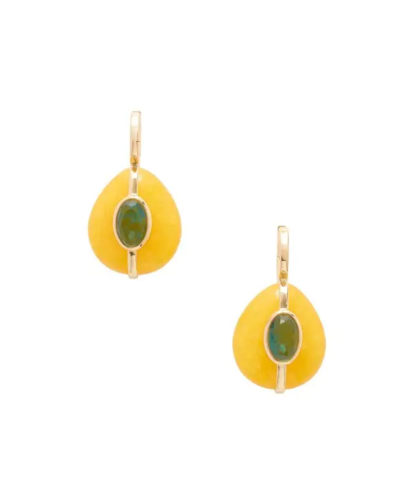 Assouline The Stone Pebble Gold-tone Crystal Earrings - Yellow