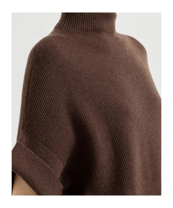Brunello Cucinelli Cashmere Rib Knit Mock Neck Dress