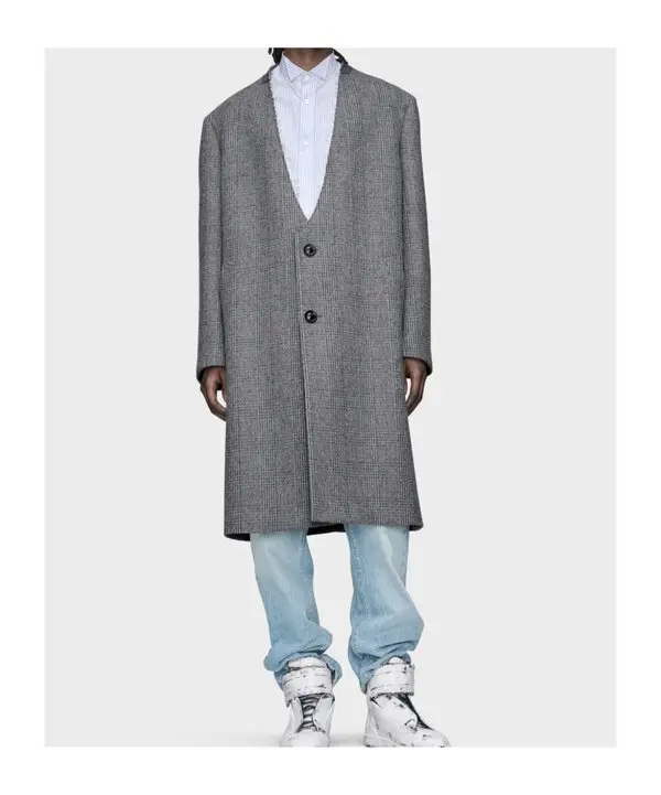 MAISON MARGIELA Check Frayed Coat