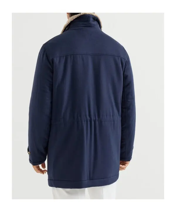 Brunello Cucinelli Cashmere And Vicu?a Coat With Shearling Lining
