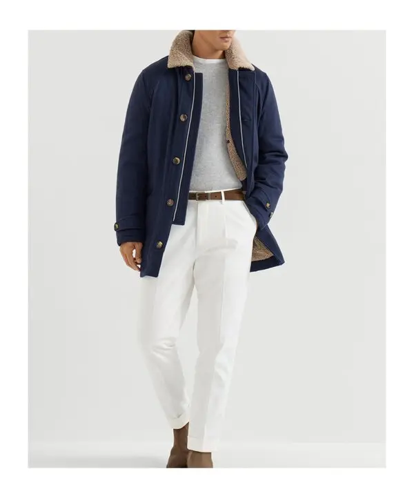 Brunello Cucinelli Cashmere And Vicu?a Coat With Shearling Lining