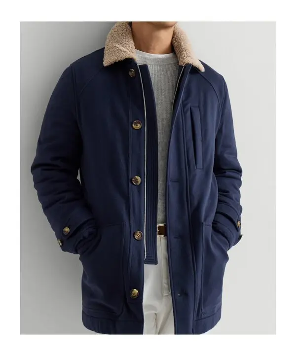 Brunello Cucinelli Cashmere And Vicu?a Coat With Shearling Lining
