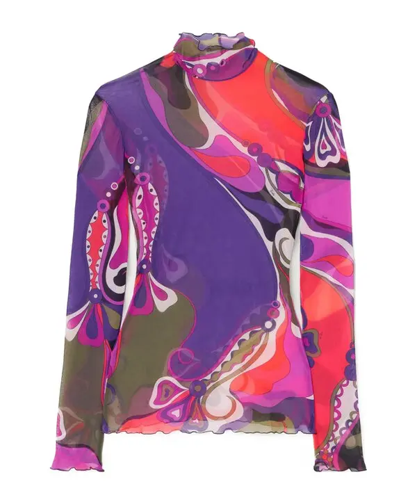 Emilio Pucci Printed Tulle Blouse