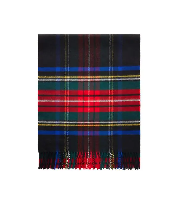 Johnstons Of Elgin Fringed Checked Wool Scarf