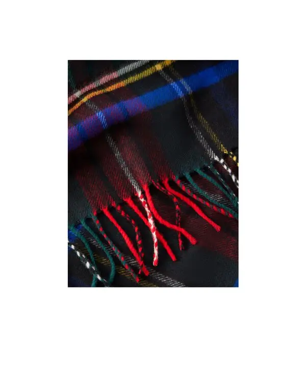 Johnstons Of Elgin Fringed Checked Wool Scarf