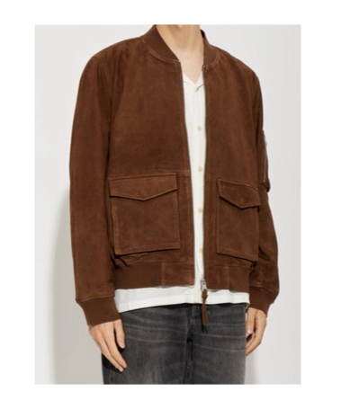 ALLSAINTS Suede Bomber Jacket