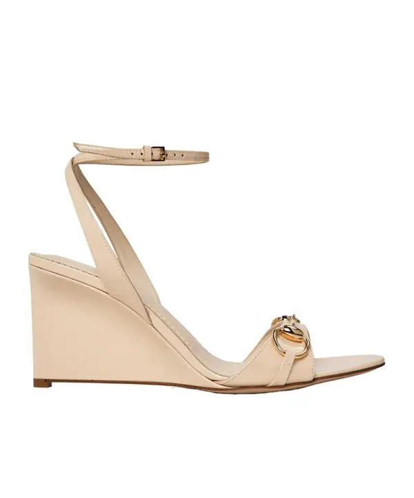 Gucci Opentoe Wedge Sandal - Nude