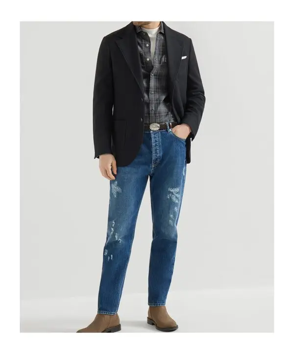 Brunello Cucinelli Cotton Madras Western Shirt