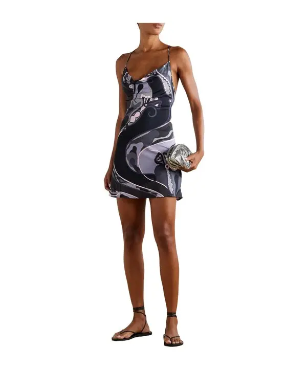 Emilio Pucci Printed Satin-jersey Mini Dress