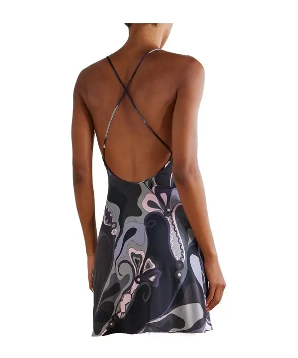 Emilio Pucci Printed Satin-jersey Mini Dress