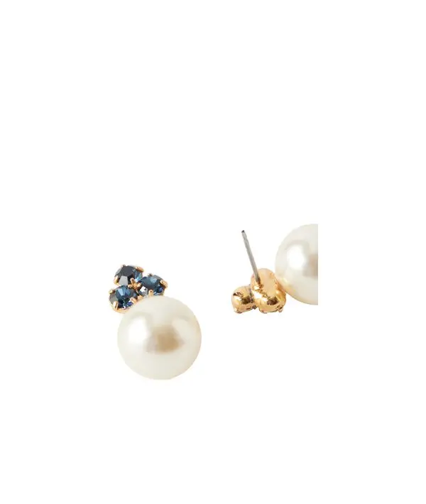 JENNIFER BEHR Gold-tone Sapphire And Pearl Drop Earrings
