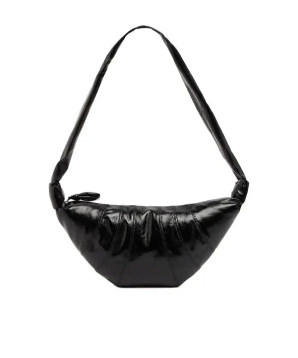 LEMAIRE Bellows Shoulder Bag With Handle - Black
