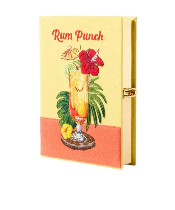 OLYMPIA LE-TAN Appliquéd Embroidered Canvas Clutch - Yellow
