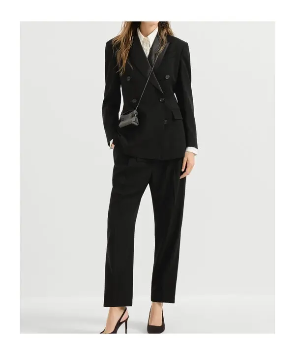 Brunello Cucinelli Viscose And Virgin-wool Tuxedo Trousers