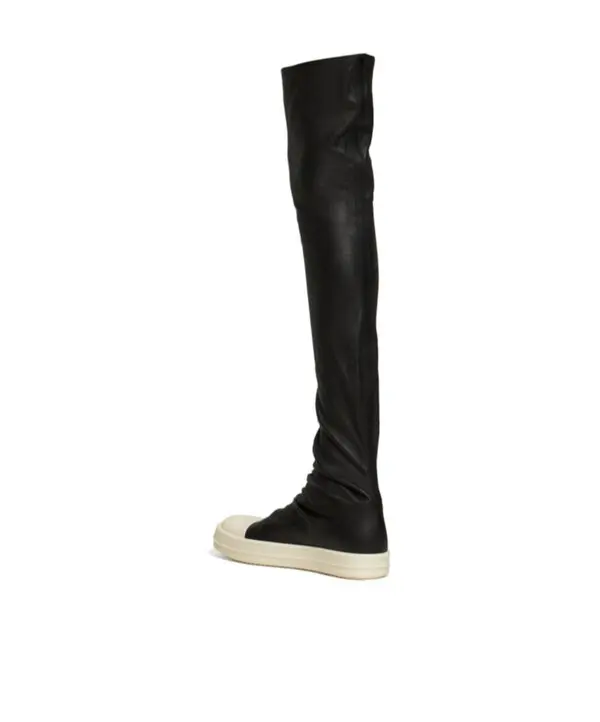 Rick Owens Thigh-high Boots With Contrast Pointed Toe