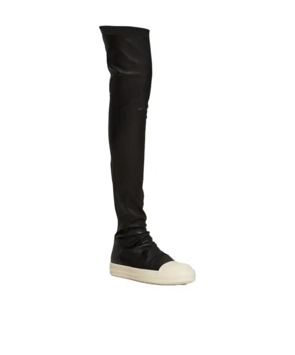 Rick Owens Thigh-high Boots With Contrast Pointed Toe