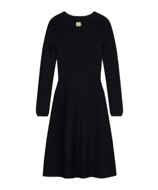 Armani Exchange Long-sleeved, Mid-length, Round-neck Dress